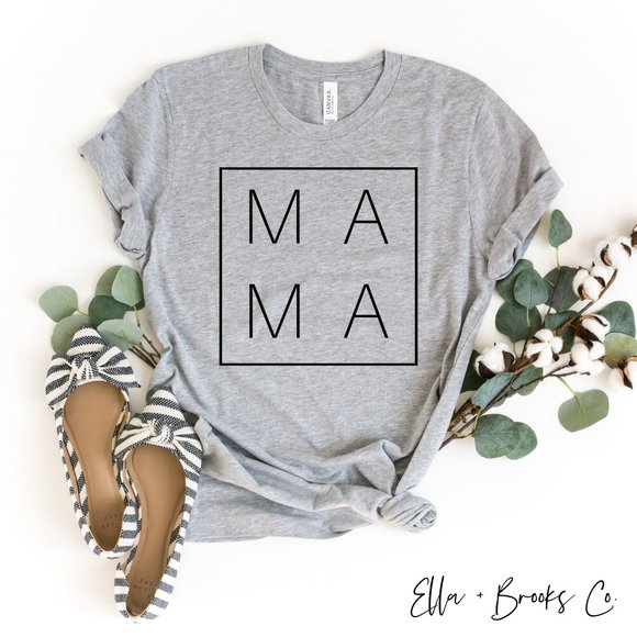 Tops | Mama Square Box Graphic Tshirt New | Poshmark